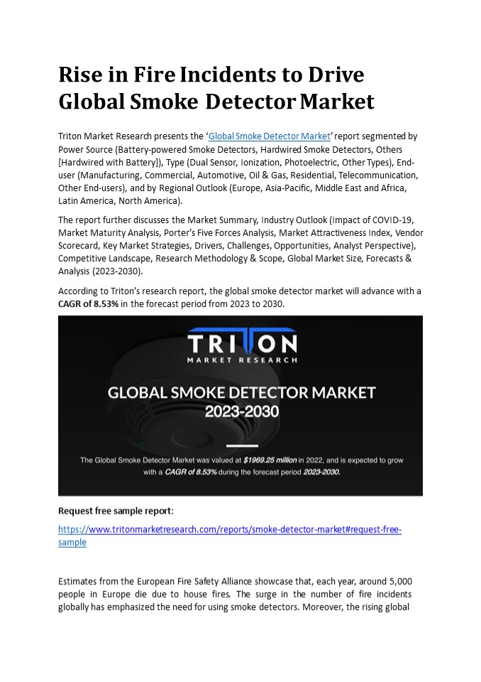 PPT – Rise in Fire Incidents to Drive Global Smoke Detector Market ...