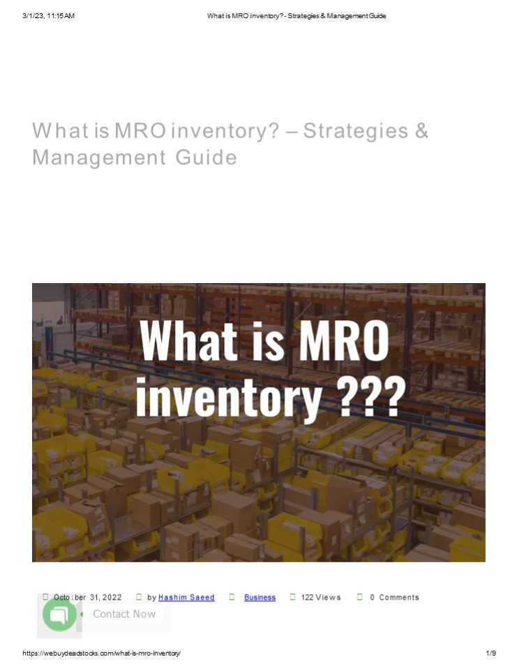 What is MRO inventory? – Strategies & Management Guid presentation ...