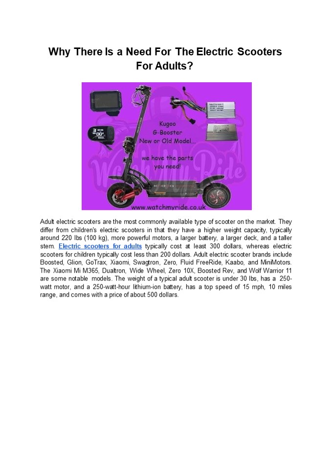 Why There Is a Need For The Electric Scooters For Adults? presentation ...