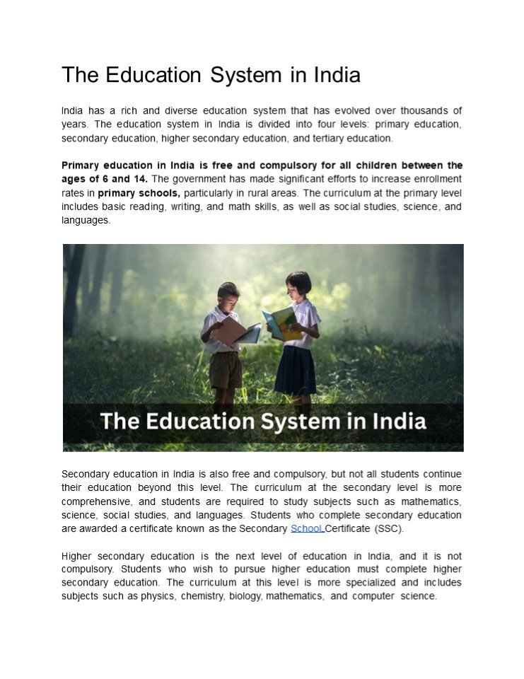 The Education System in India presentation | free to download