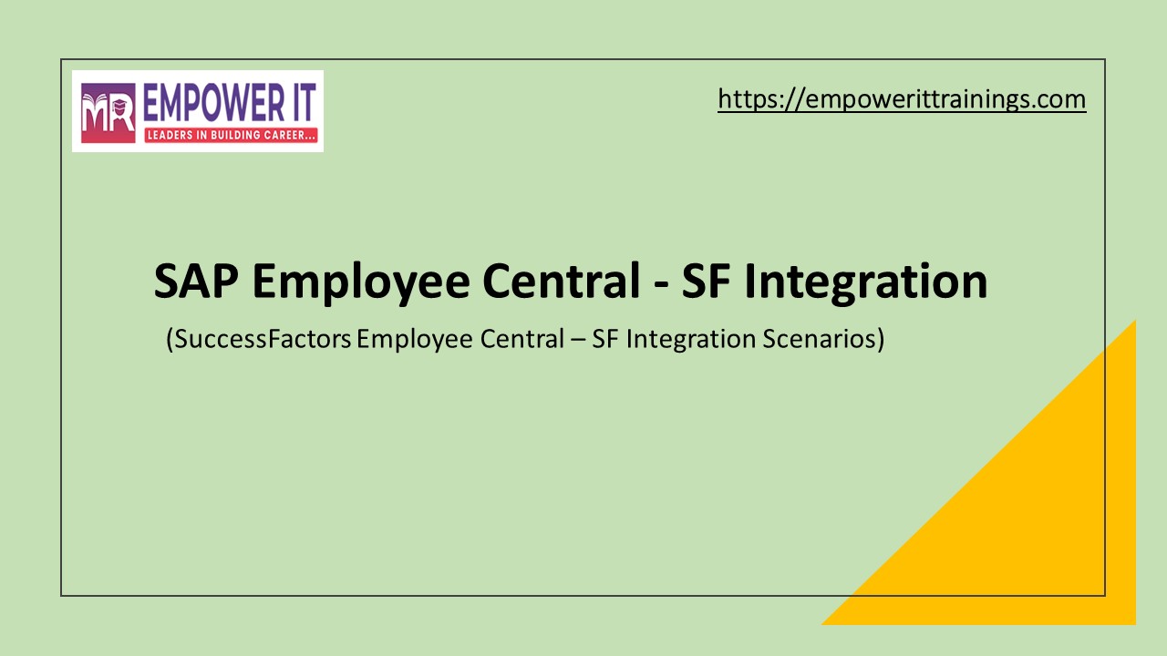 Sap SuccessFactors employee central integration center Online training ...