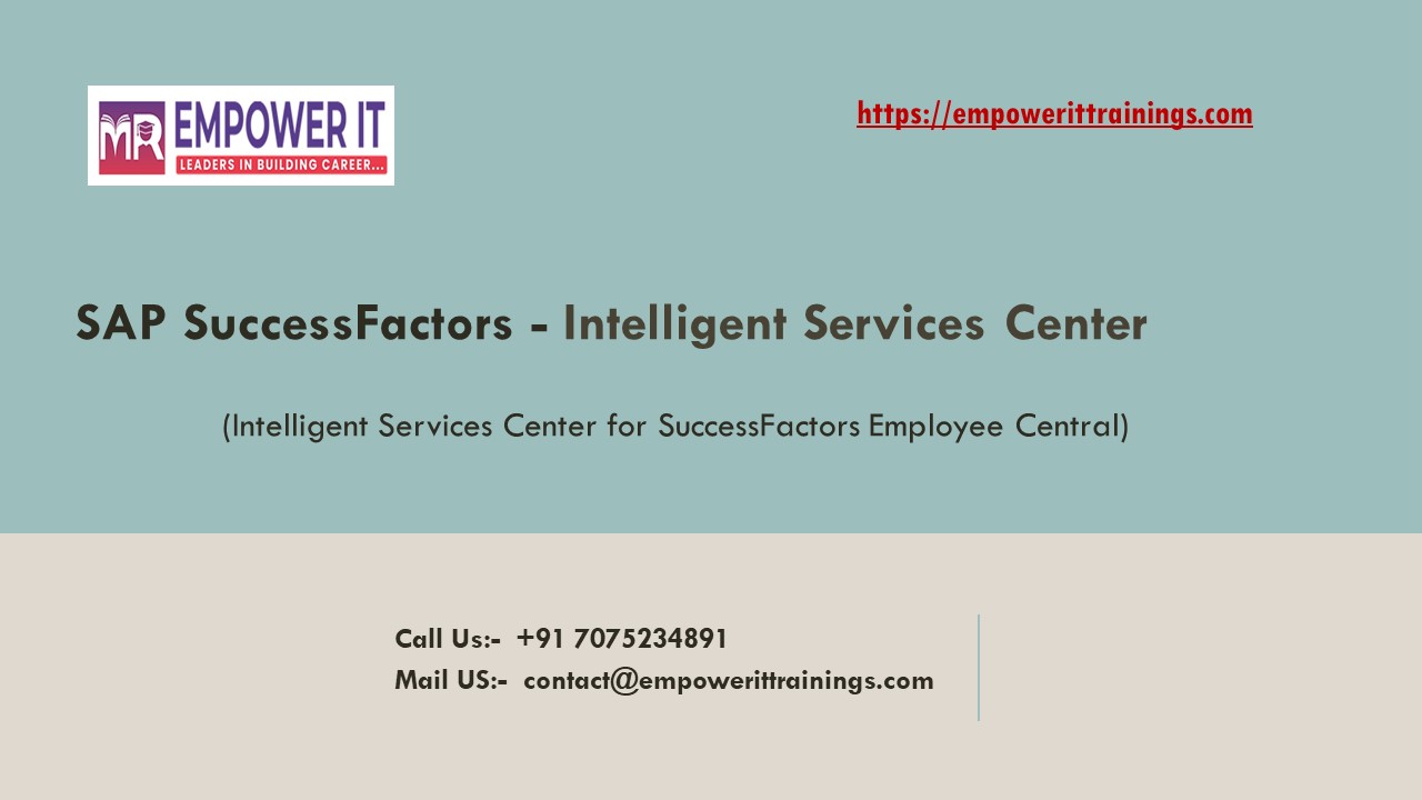 Sap SuccessFactors employee central intelligent service center Online ...