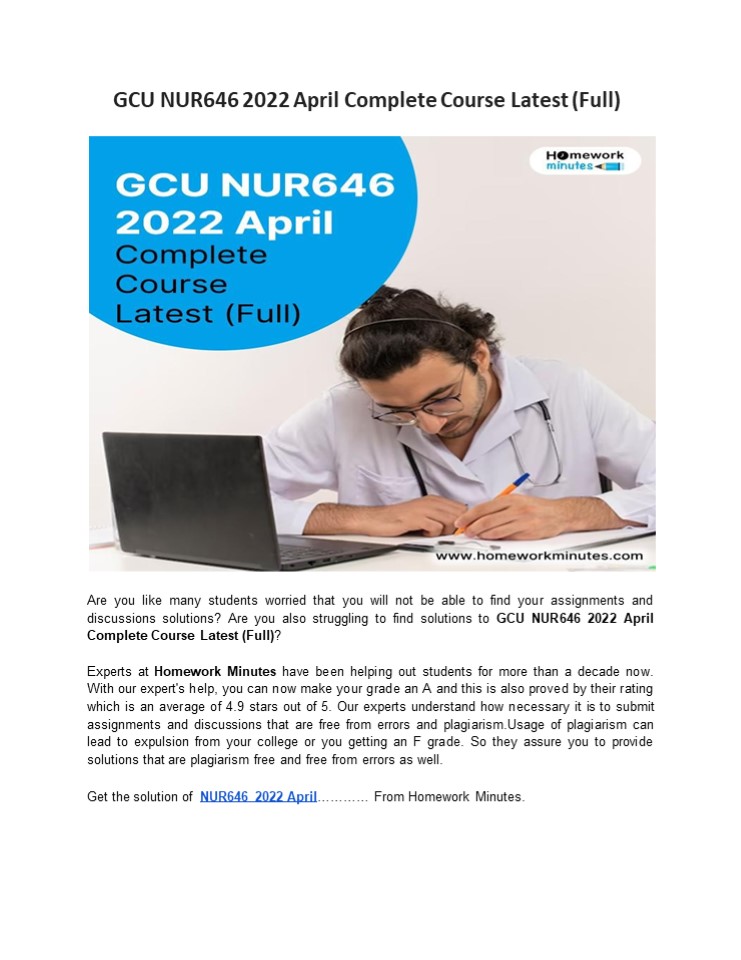 PPT – GCU NUR646 2022 April Complete Course Latest (Full) PowerPoint ...