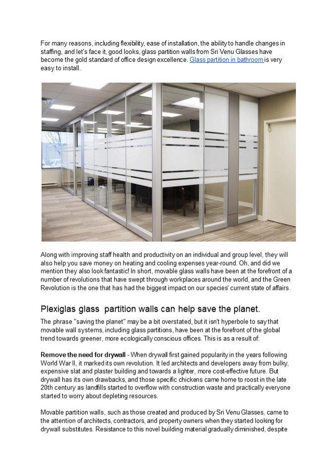 The Green Revolution, Glass Partitions, And Walls presentation | free to download