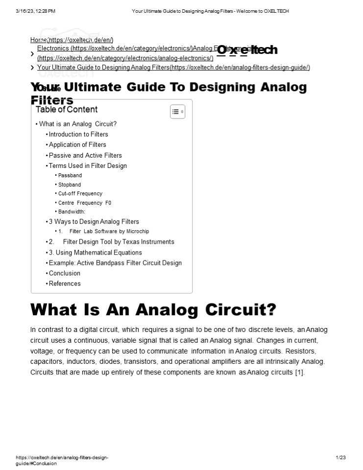 PPT – Your Ultimate Guide To Designing Analog Filters PowerPoint ...