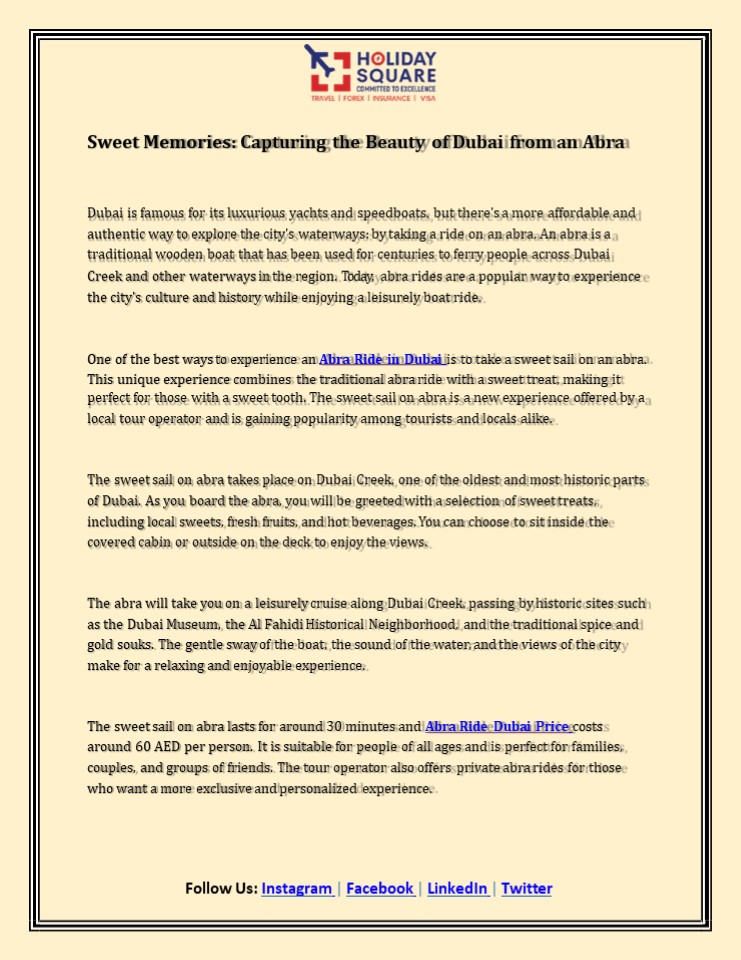 PPT – Sweet Memories: Capturing the Beauty of Dubai from an Abra ...