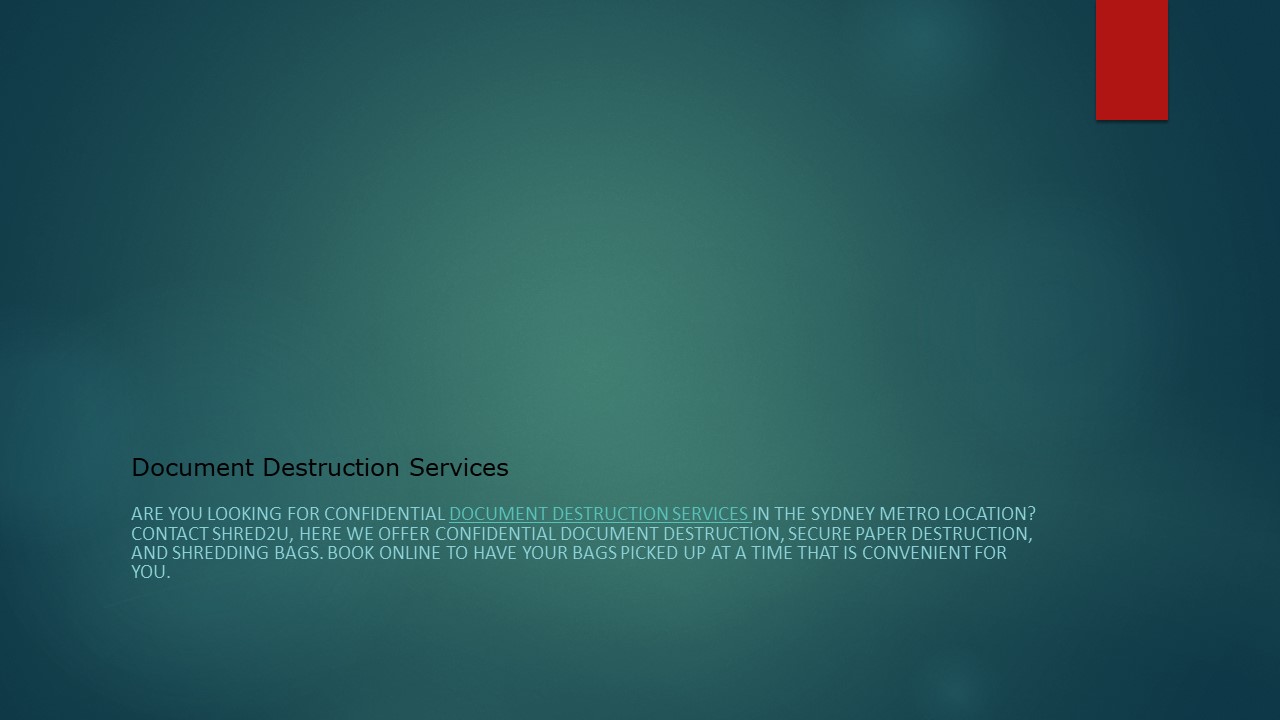 PPT – Document Destruction Services PowerPoint presentation | free to download - id: 968722-YTQ5Z