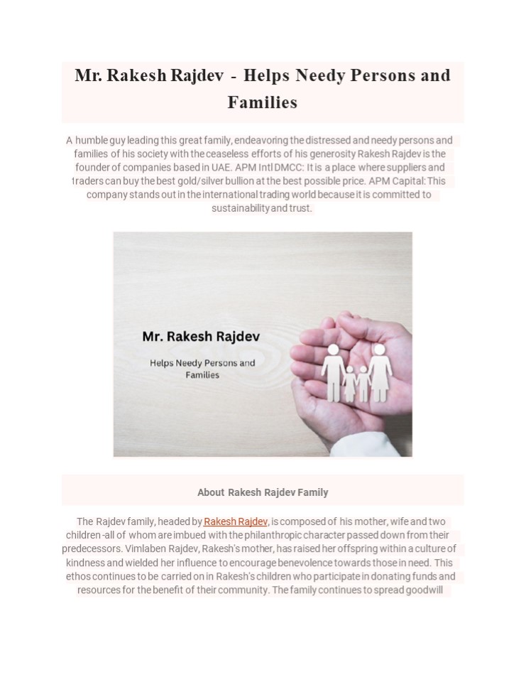 PPT – Mr. Rakesh Rajdev - Helps Needy Persons and Families PowerPoint ...