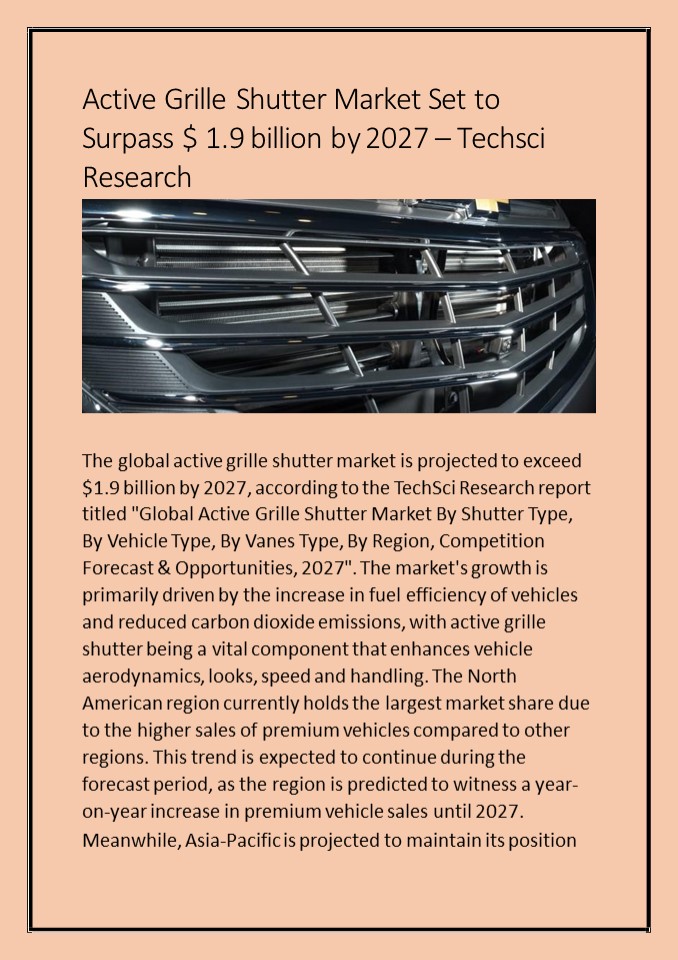 PPT – Active Grille Shutter Market: Exploring Opportunities with Market Size and Growth ...