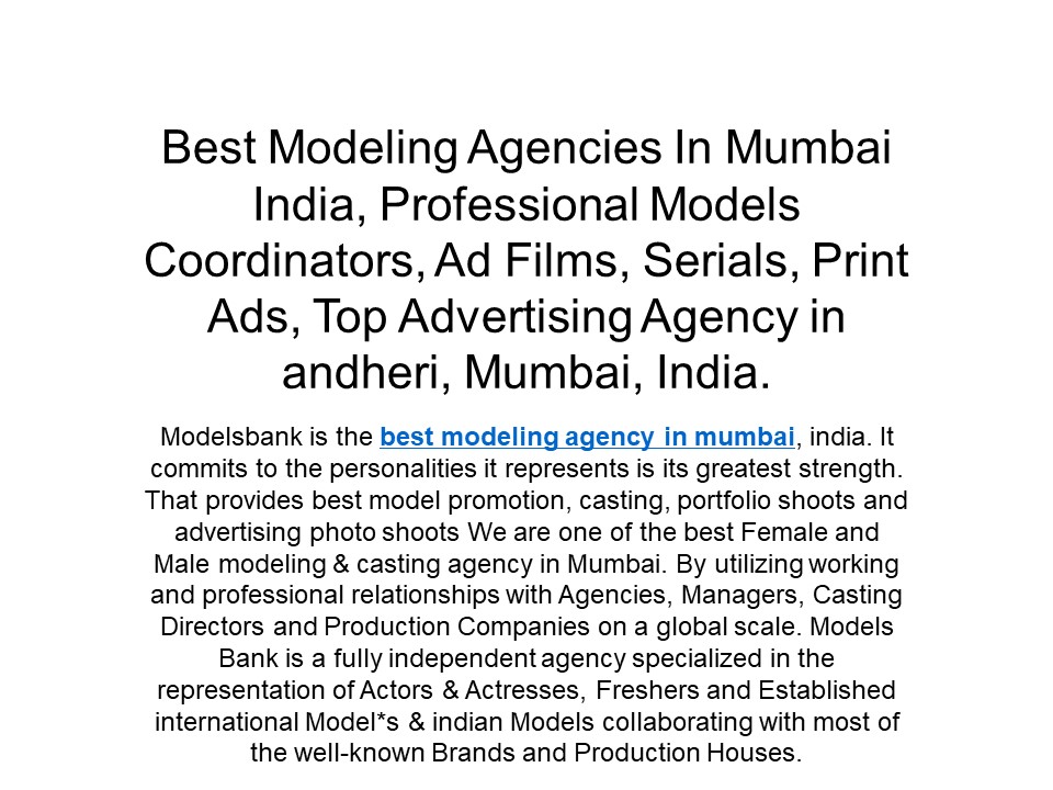 PPT – Best Modeling agency in India PowerPoint presentation | free to ...
