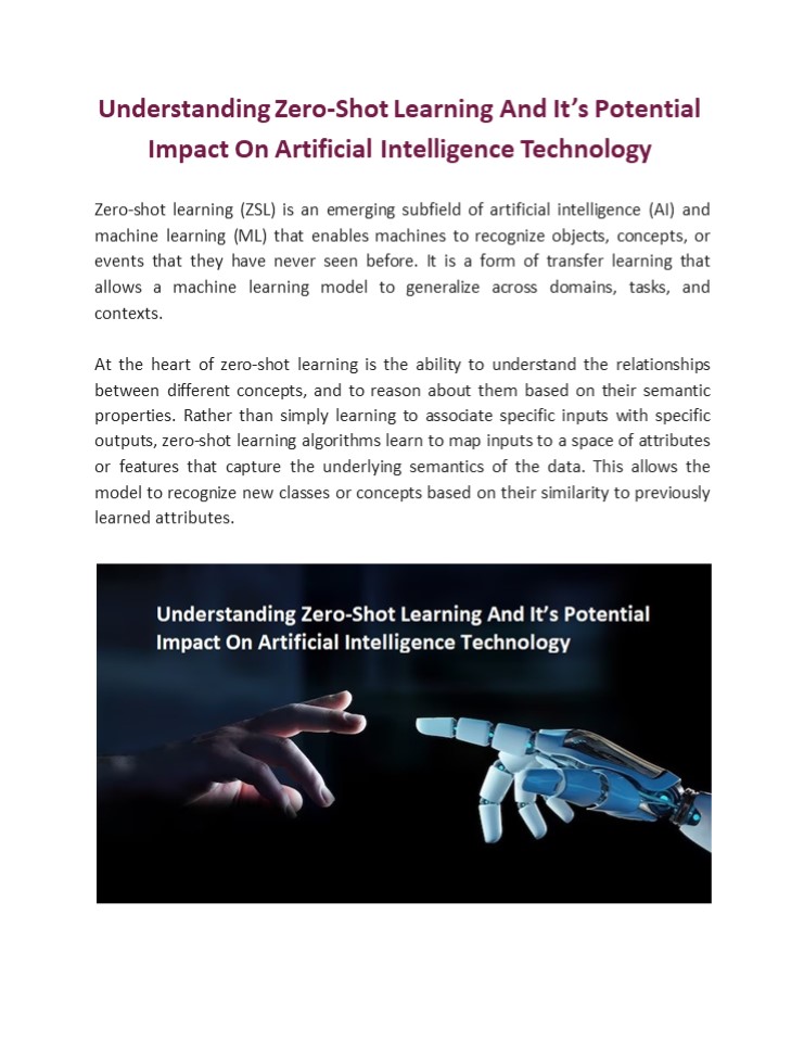 Understanding Zero-Shot Learning And It’s Potential Impact On Artificial Intelligence Technology ...