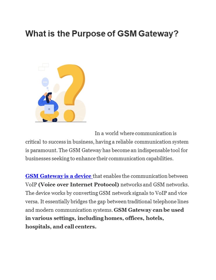 PPT – What is the Purpose of GSM Gateway? PowerPoint presentation ...