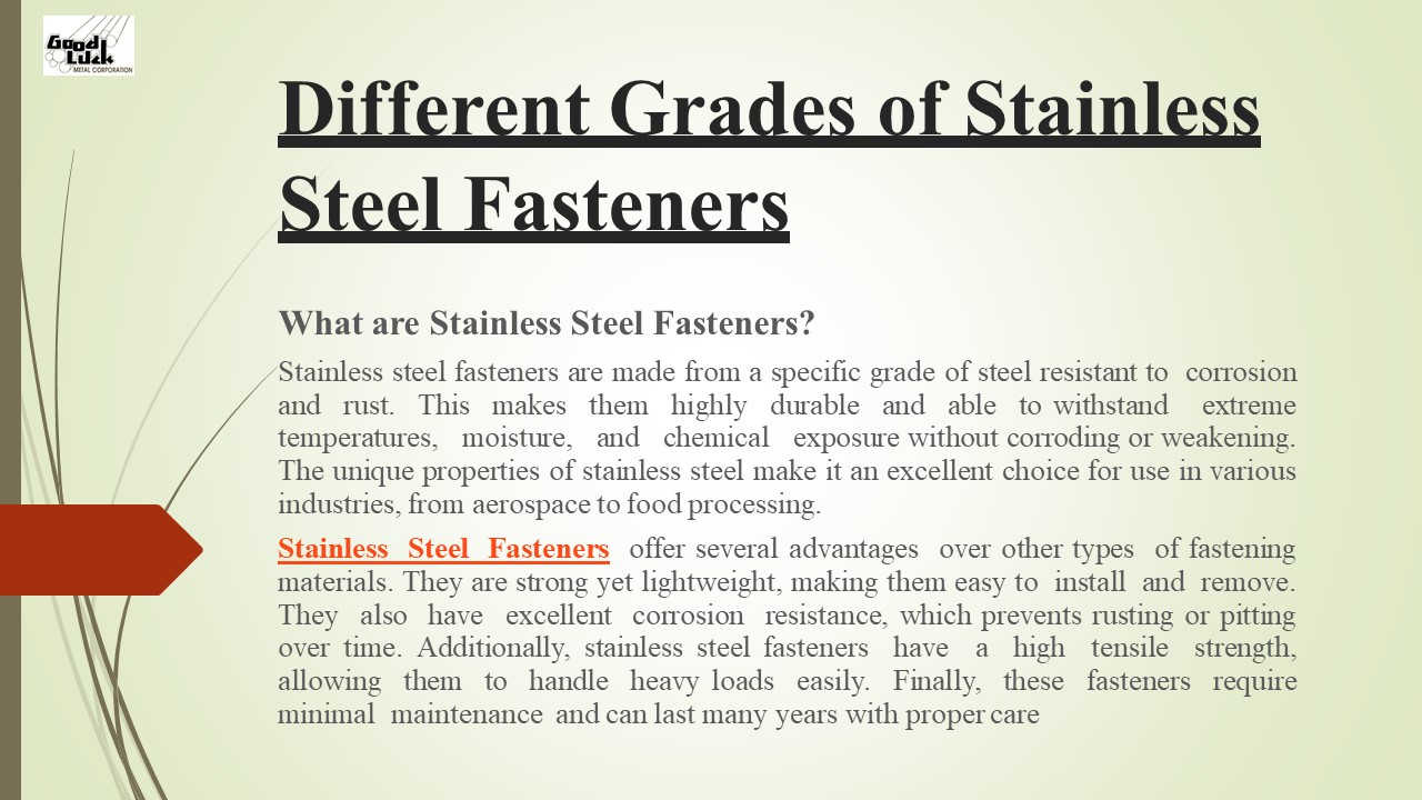 PPT – Different Grades of Stainless Steel Fasteners PowerPoint ...