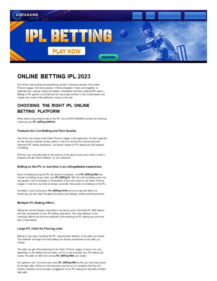 PPT – online betting ipl 2023 PowerPoint presentation | free to ...