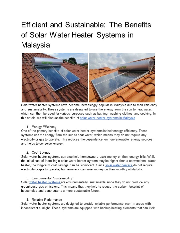 Efficient and Sustainable_ The Benefits of Solar Water Heater Systems ...