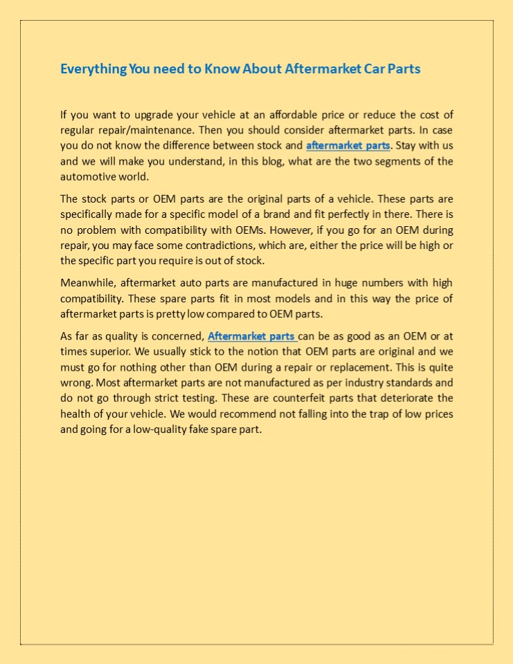 Everything You need to Know About Aftermarket Car Parts presentation ...