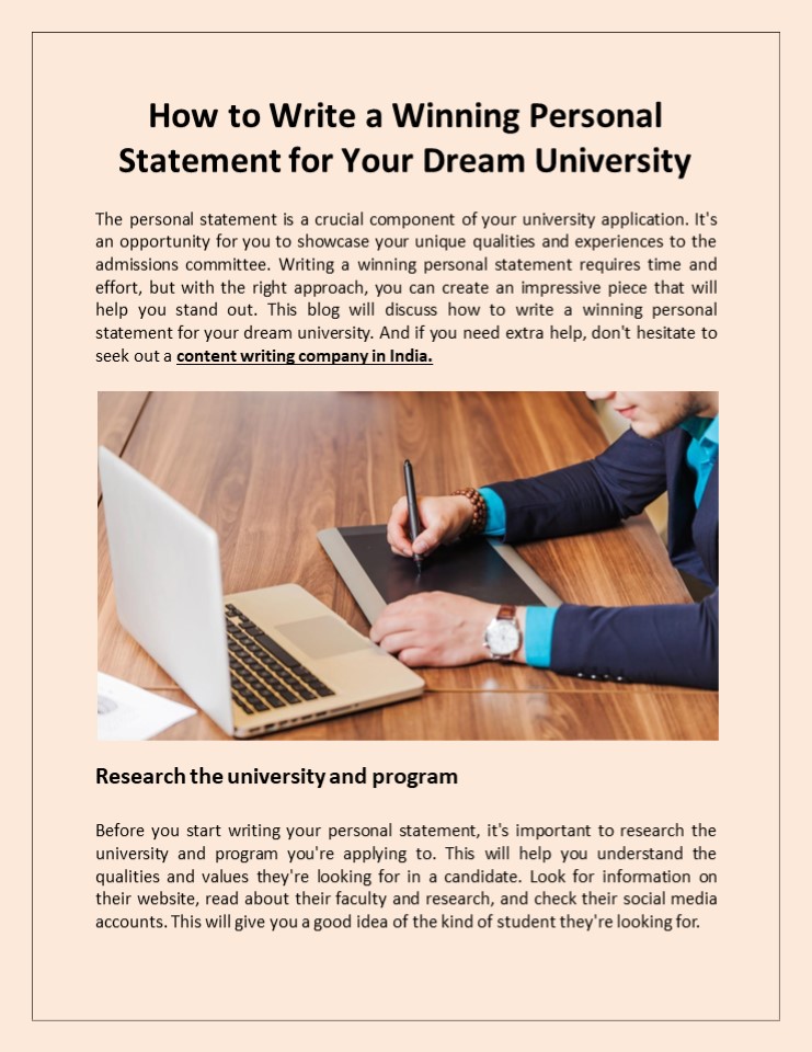 How to Write a Winning Personal Statement for Your Dream University ...