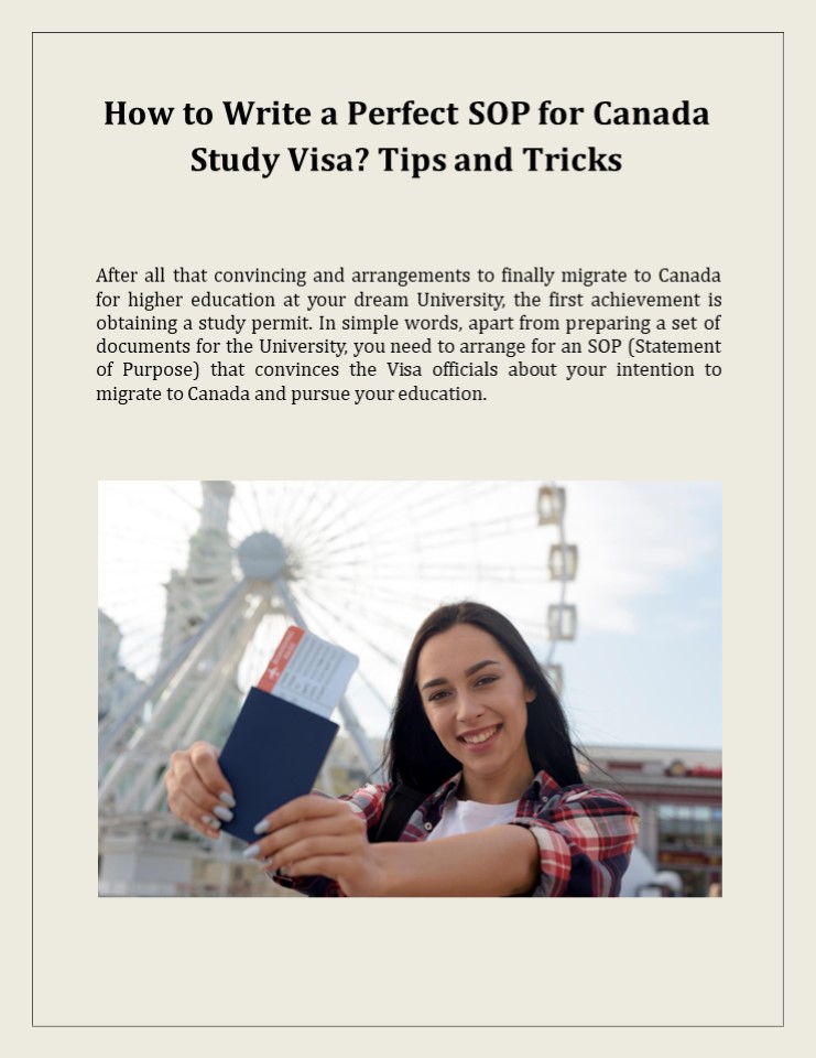 PPT – How To Write A Perfect SOP For Canada Study Visa? Tips and Tricks ...