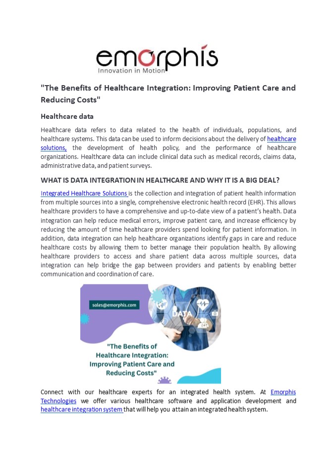 The Benefits of Healthcare Integration presentation | free to download