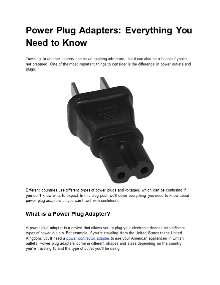 Power Plug Adapters: Everything You Need to Know presentation | free to ...