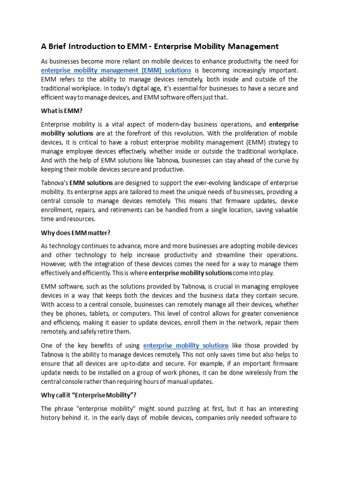 PPT – A Brief Introduction to EMM - Enterprise Mobility Management ...