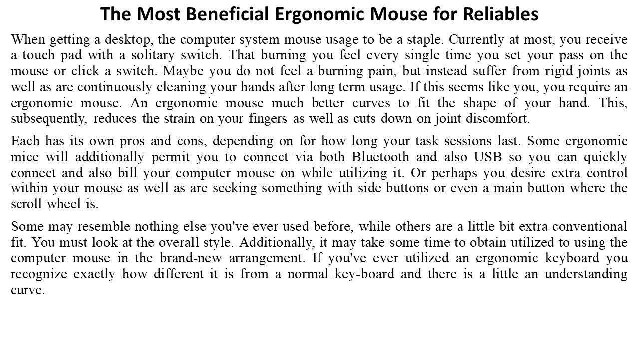 PPT – The Most Beneficial Ergonomic Mouse for Reliables PowerPoint ...