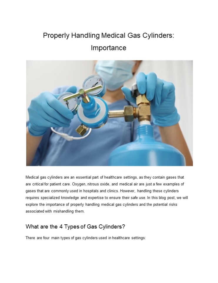 Properly Handling Medical Gas Cylinders: Importance presentation | free ...