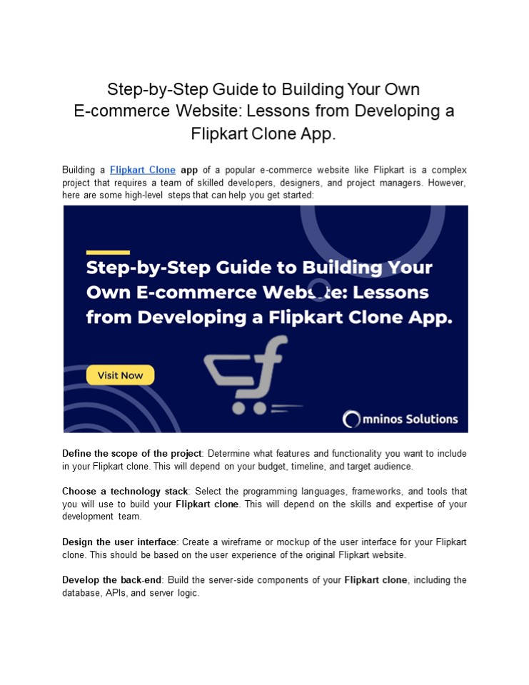 Step-by-Step Guide to Building Your Own E-commerce Website: Lessons ...