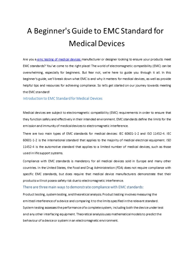PPT – A Beginners Guide to EMC Standard for Medical Devices PowerPoint ...