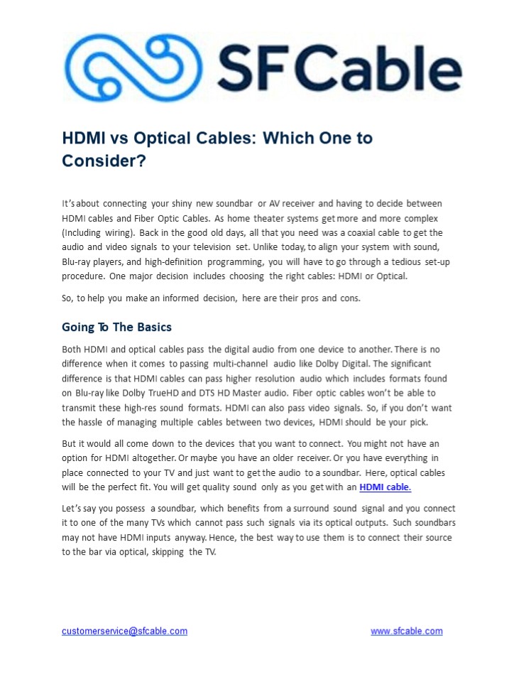 HDMI vs Optical Cables: Which one to Consider presentation | free to ...