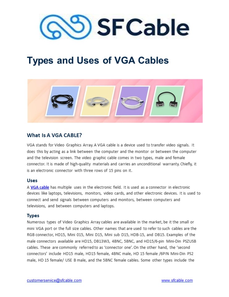 PPT – Types and Uses of VGA Cables PowerPoint presentation | free to ...