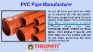 PPT – Best Quality PVC Pipe Manufacturer in India PowerPoint ...