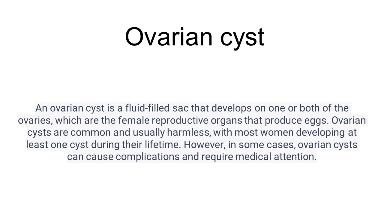 ovarian cysts and its treatment presentation | free to download