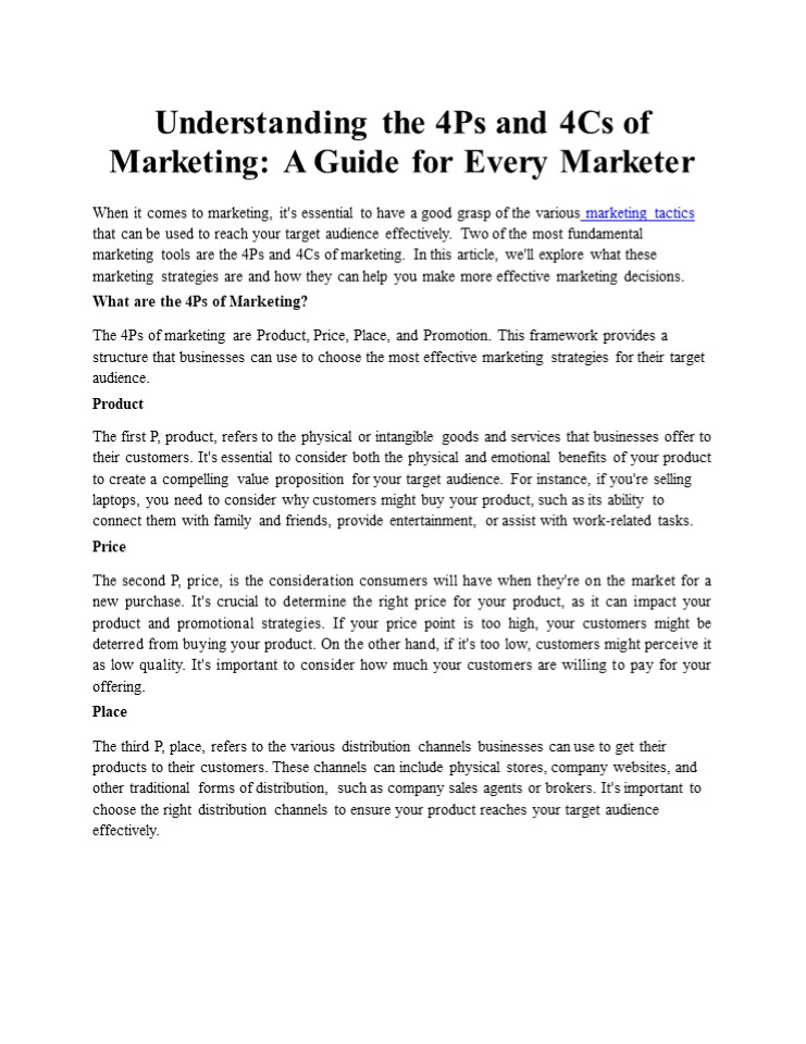 PPT – Understanding the 4Ps and 4Cs of Marketing PowerPoint ...