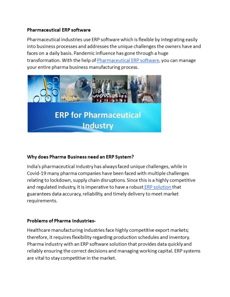 Pharmaceutical ERP software presentation | free to download