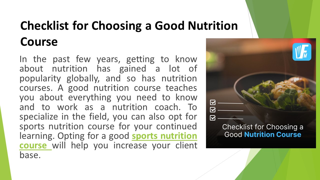 PPT – Checklist for Choosing a Good Nutrition Course PowerPoint ...