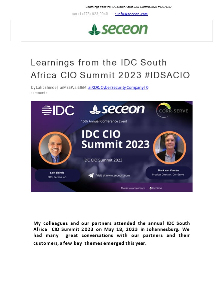 Learnings from the IDC South Africa CIO Summit 2023 #IDSACIO presentation | free to download
