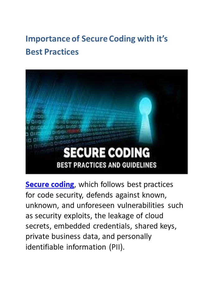 PPT – Importance of Secure Coding with it’s Best Practices PowerPoint presentation | free to ...