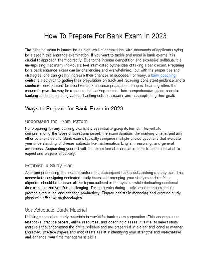 How To Prepare For Bank Exam In 2023 presentation | free to download