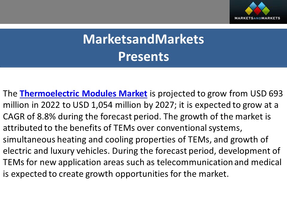 PPT – Market Dynamics and Future Outlook of the Thermoelectric Modules ...
