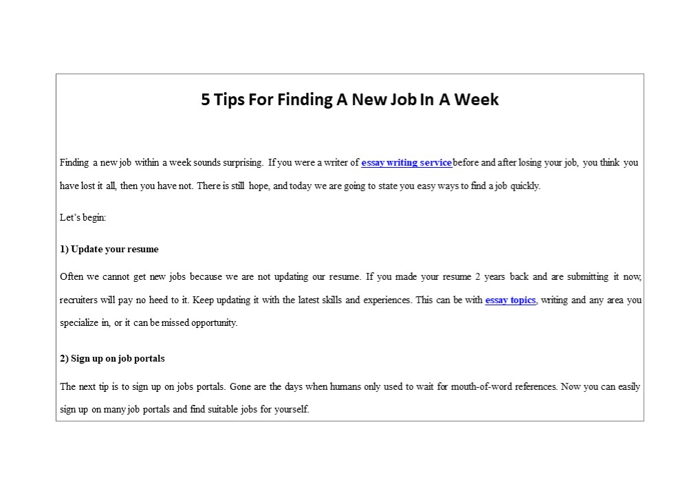 PPT – 5 Tips For Finding A New Job In A Week PowerPoint presentation ...