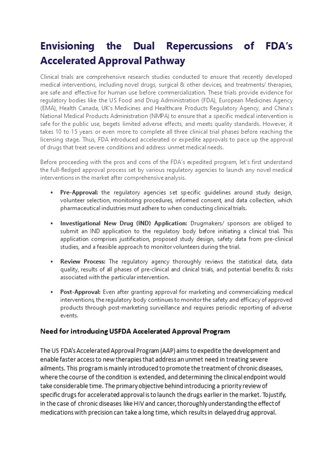 Envisioning the Dual Repercussions of FDA’s Accelerated Approval Pathway presentation | free to ...