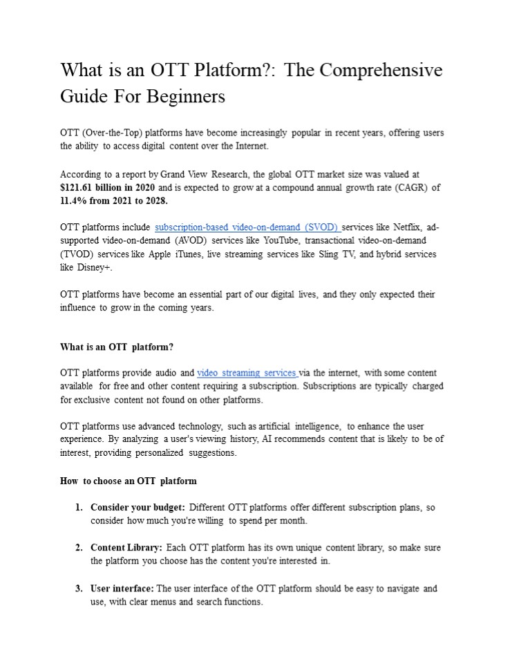 What is an OTT Platform presentation | free to download