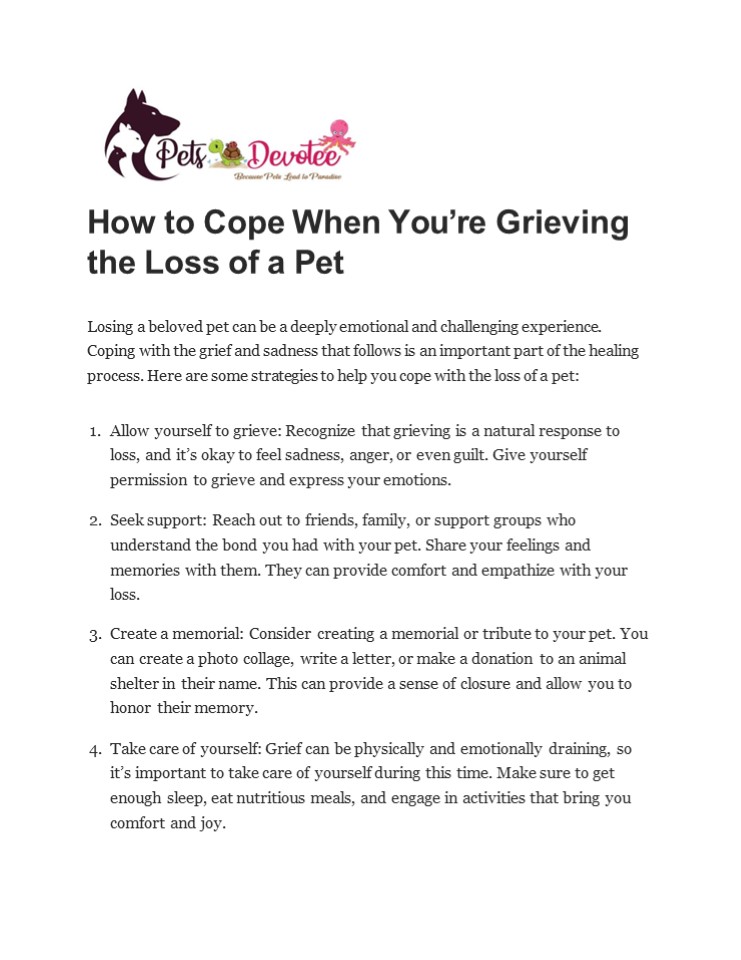 How to Cope When You’re Grieving the Loss of a Pet presentation | free ...