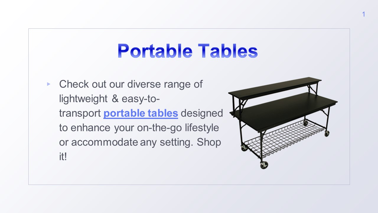 Portable Tables presentation | free to download