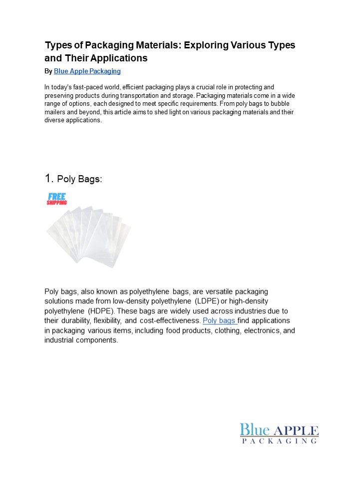 The Types of Packaging Material presentation | free to download