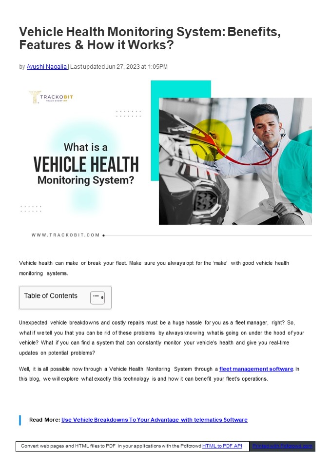 Vehicle Health Monitoring System: Benefits, Features & How it Works? (1 ...