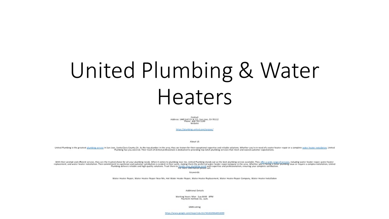 PPT – United Plumbing & Water Heaters PowerPoint presentation | free to download - id: 974614-OTMzY