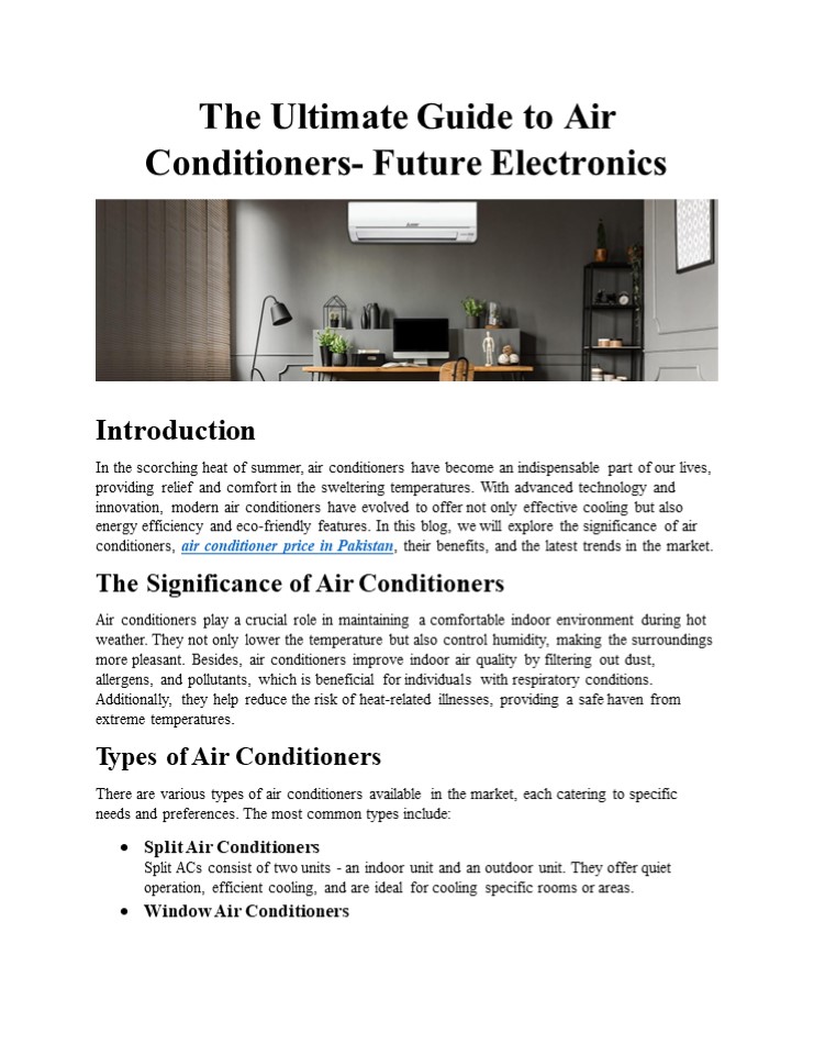 PPT – The Ultimate Guide to Air Conditioners- Future Electronics PowerPoint presentation | free ...