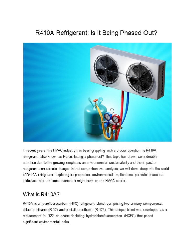 R410A Refrigerant: Is It Being Phased Out? presentation | free to download